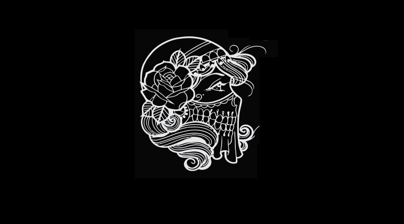 Gypsy Skull Tattoo Flash